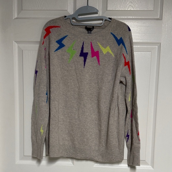 Aqua | Sweaters | Aqua Gray Sweater With Colorful Lightning Bolts 0 ...